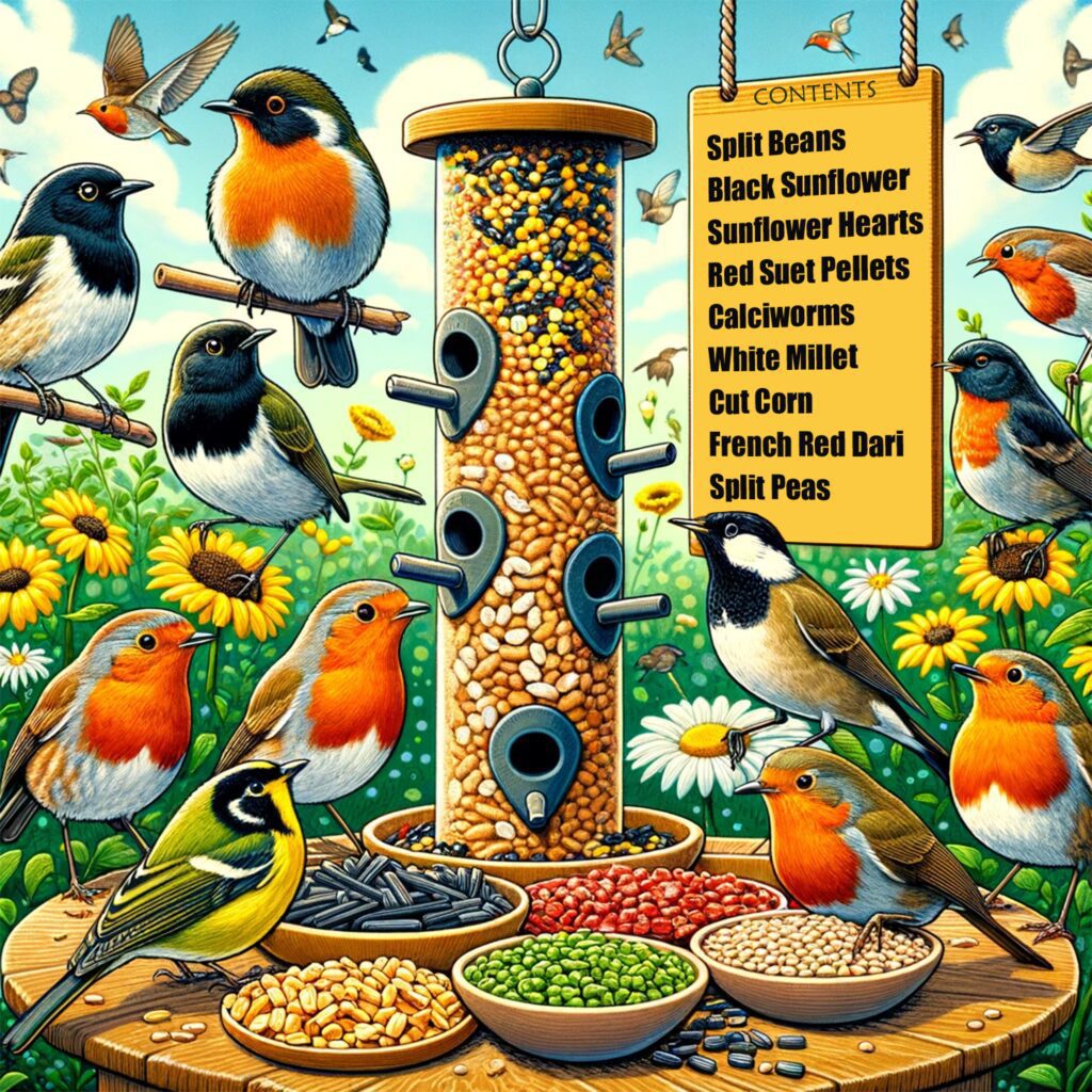Complete Wild Bird Mixture All Season Seed Sunflower Hearts Calciworms ...
